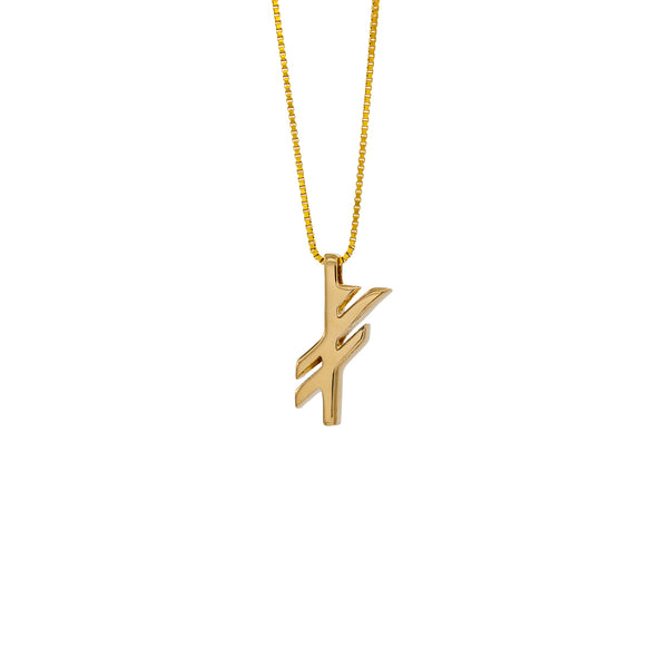 Luck / Gæfa Gold Plated Necklace Bindrune – Alrun Nordic Design